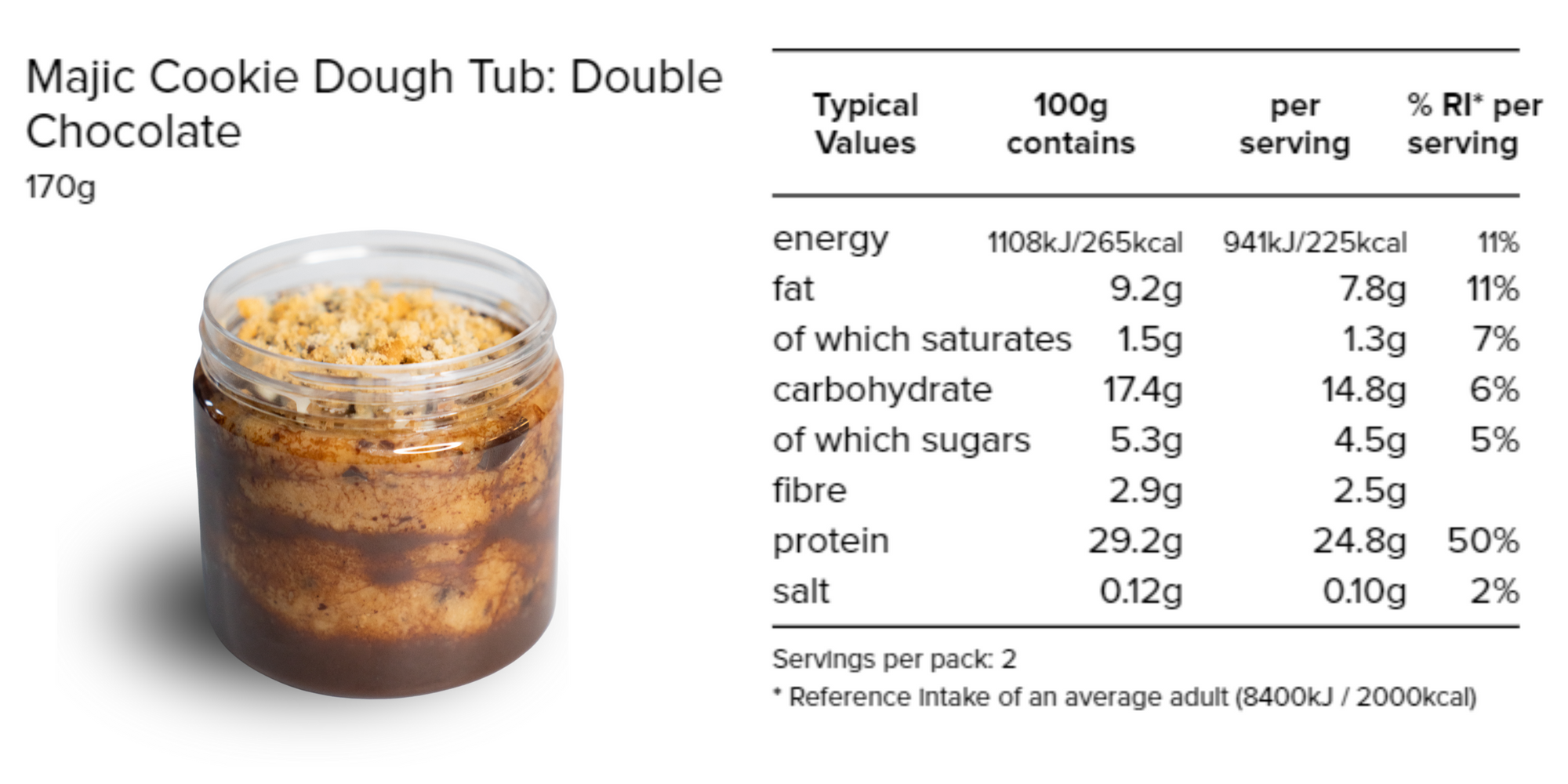 Majic Double Chocolate Dough Tub